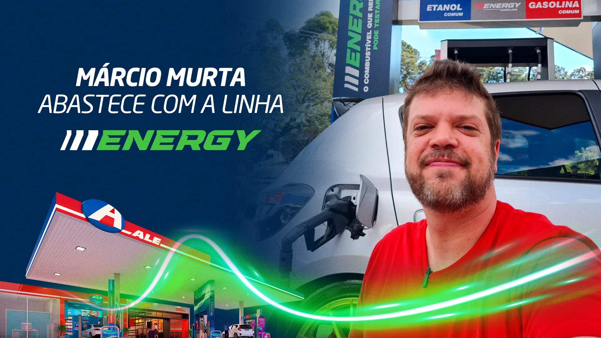 Márcio Murta abastece com a linha de combustíveis Energy | ALE Combustíveis